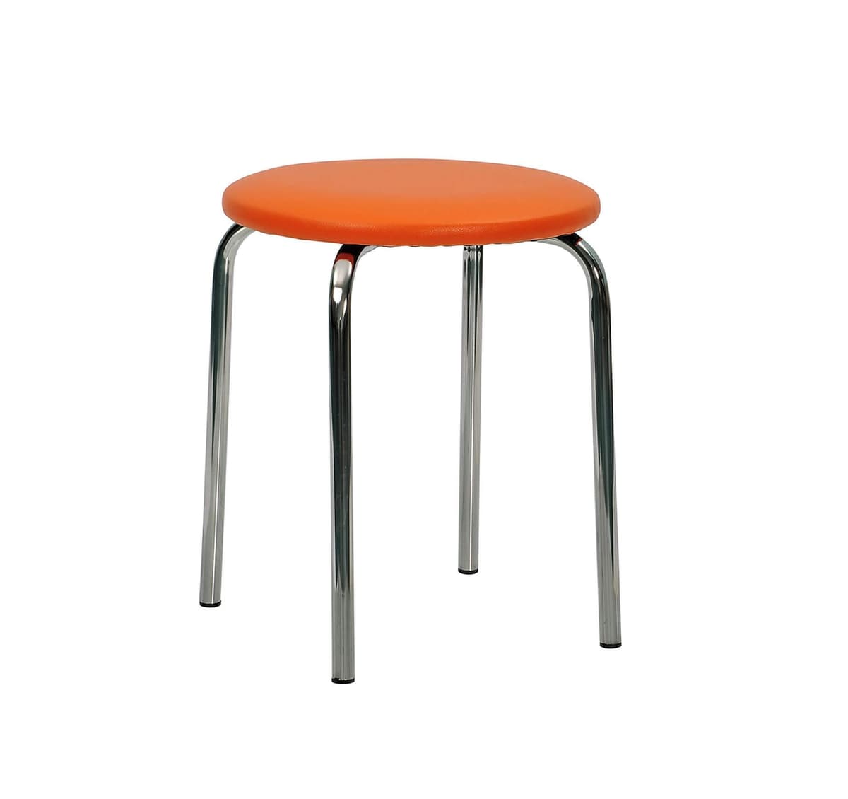 Scaun tip taburet, piele eco cadru cromat | Minolex SRL